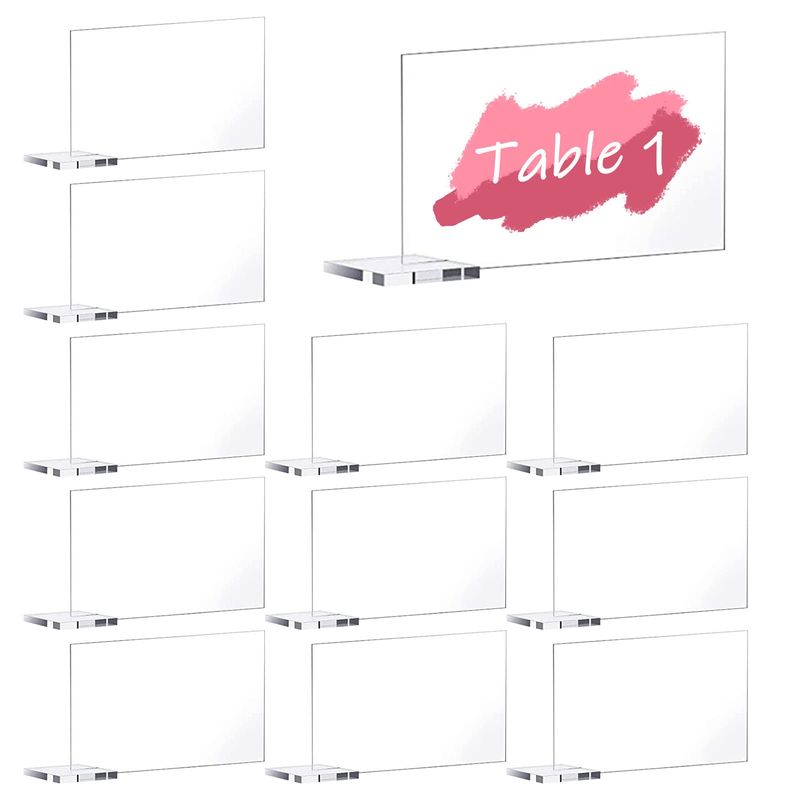 URROMA Clear Acrylic Place Cards for Wedding, 36pcs Blank Rectangle ...