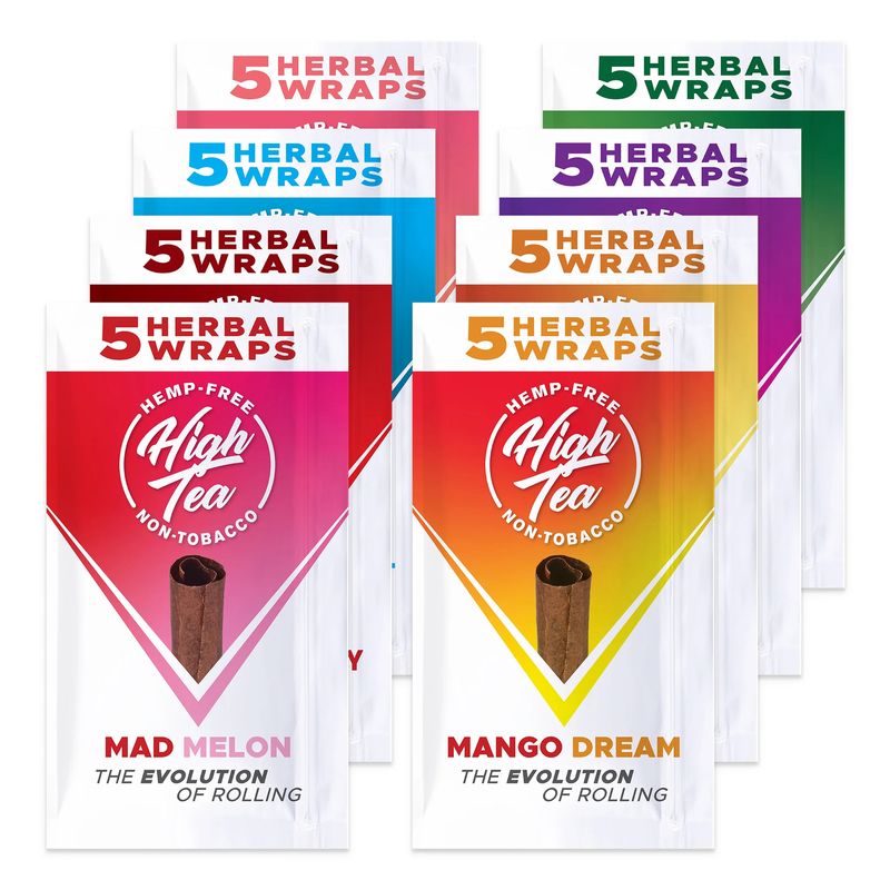 High Tea Wraps Variety Pack (All Flavors) Natural Leaf Herbal Wraps (40 ...