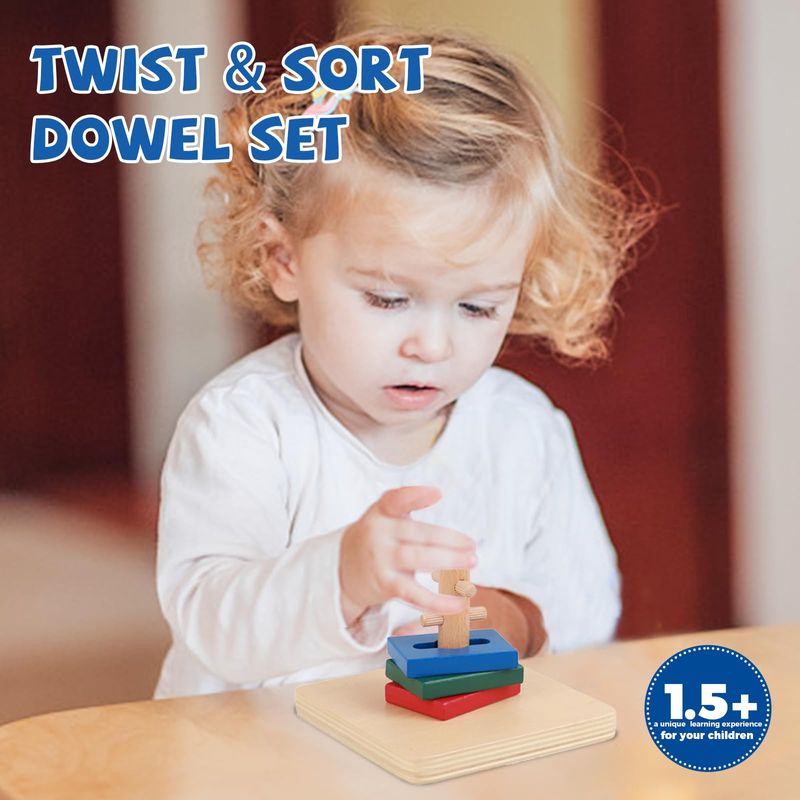 Adena Montessori Twist & Sort Dowel Set Preschool Equipment Early ...