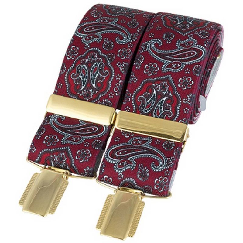 David Van Hagen Mens Classic Paisley Fashion Brace - Red - Online ...