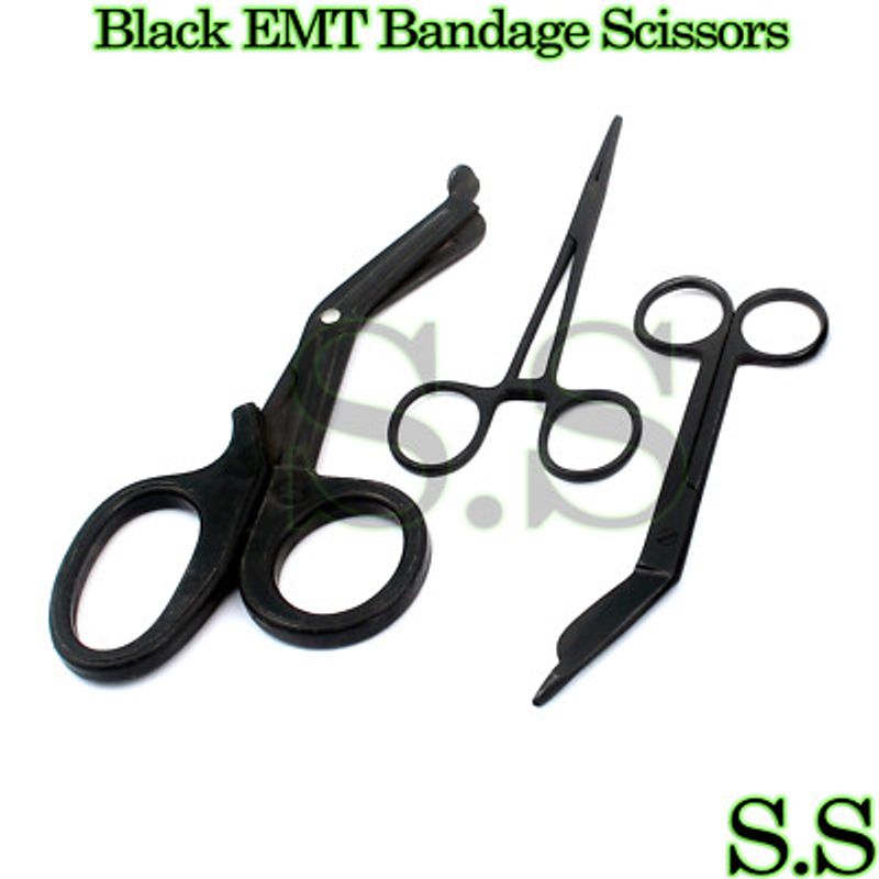 Tactical Black EMT/ Paramedic Tools with Medical Bandage Scissors and ...