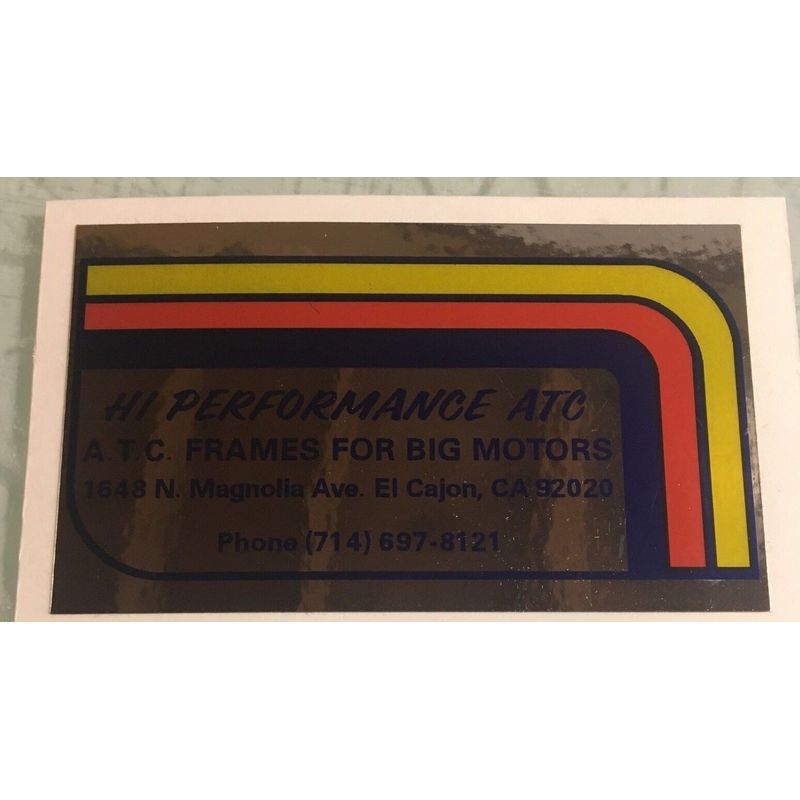 Hi Performance ATC Chrome decal ATC90 ATC 90 250R 110 ATC110 HP Big Als ...