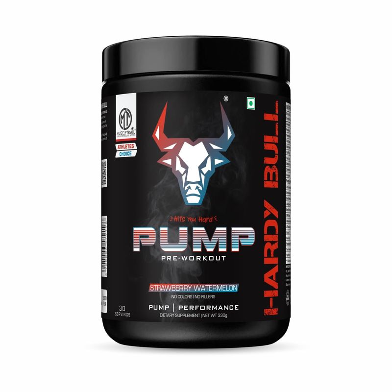 MuscleTrail Hardy Bull Pump Pre Workout 330gm Workout Supplement With ...