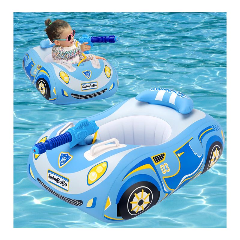 Car Pool Floats Kids 1-3 with Water Gun, Inflatable Pool Floats for ...