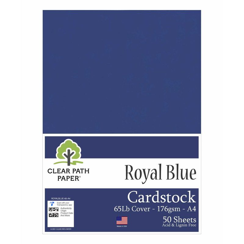 Royal Blue Cardstock - A4-210mm x 297mm - 176g/m² - 50 Sheets - Online ...