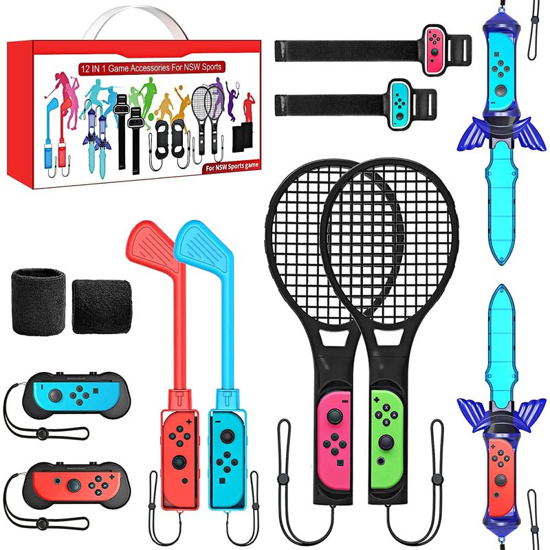 2024 Switch Sports Accessories Bundle Set , 12-in-1 Family Party Pack ...