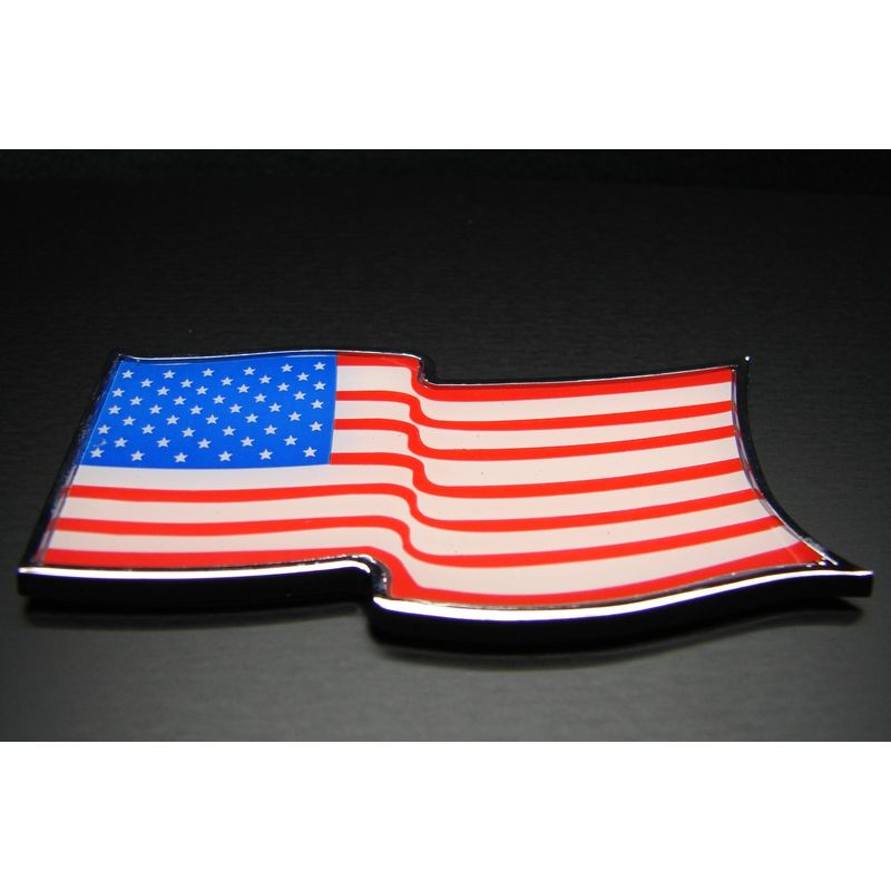 (1) AMERICAN FLAG ABS CHROME 3D CAR EMBLEM DECAL STICKER LOGO - Online ...