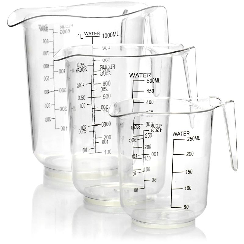 com-four® 3-Piece Measuring Jug Set with Measuring Jugs in Various ...