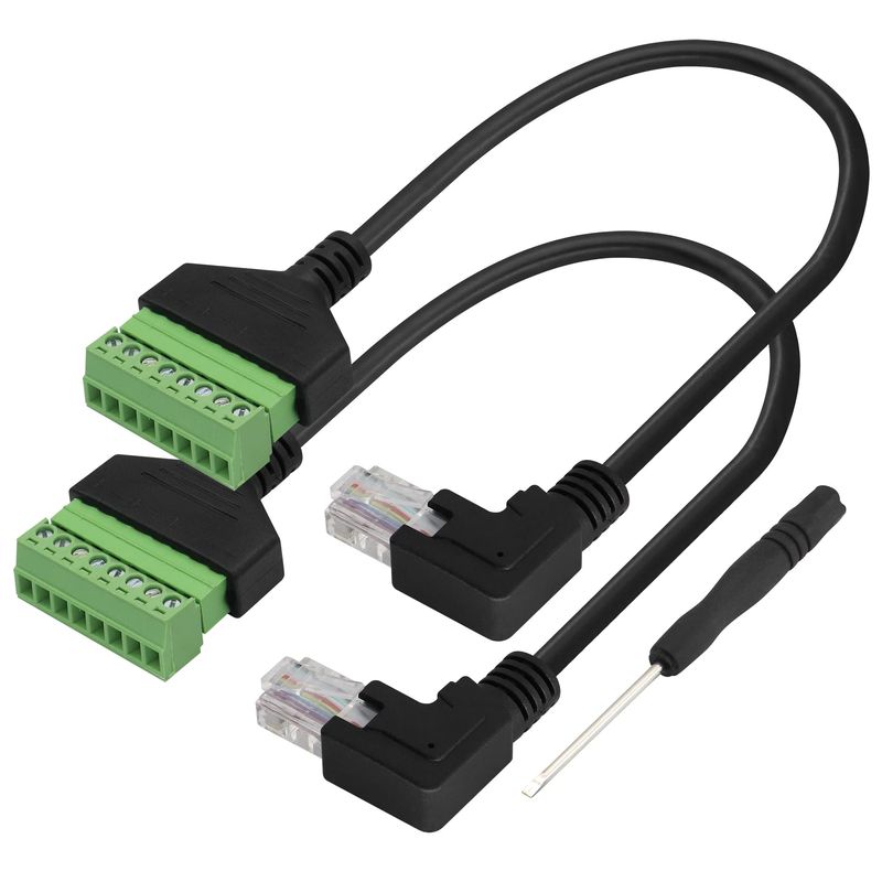 zdyCGTime 90 Degree (Right Bend) RJ45 Male to 8PIN Terminal Block ...
