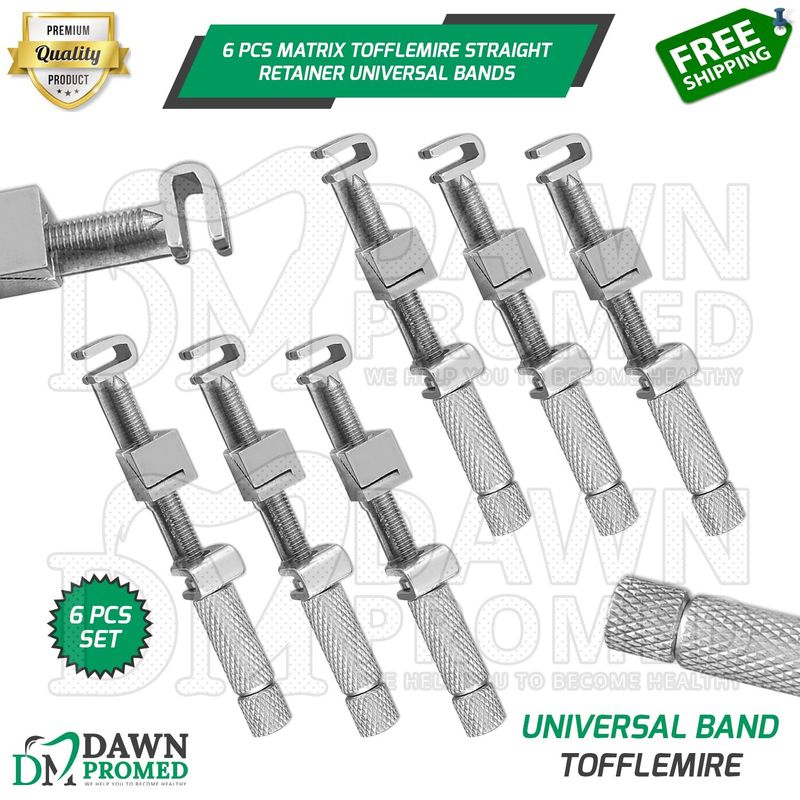 6 Pcs Matrix Tofflemire Straight Retainer Universal Bands Dental ...
