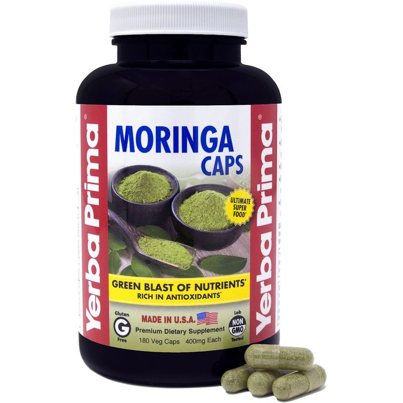 Yerba Prima Moringa, 180 Count Veg Caps - 400mg of Pure, Dried Leaf ...