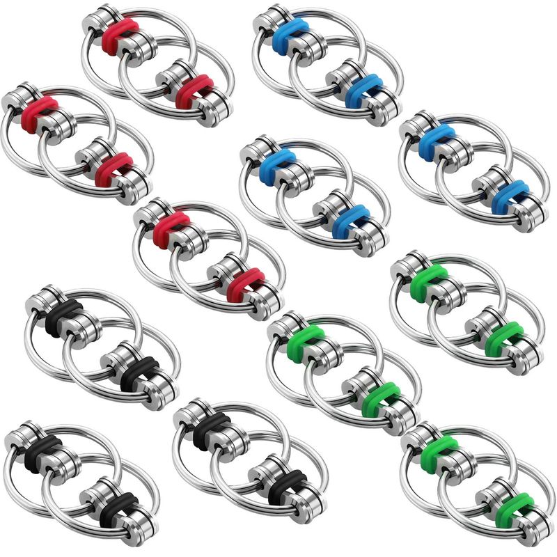 Gejoy 12 Pcs Bike Chain Fidget Toy Fidgets Toys Set Flippy Roller Chain ...