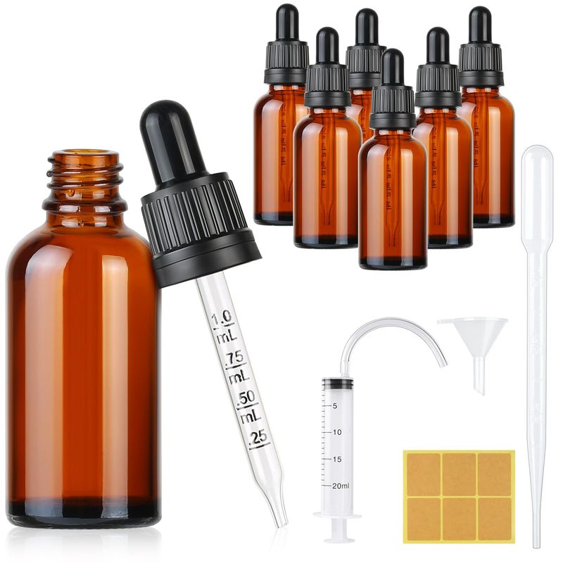 Furuising 6PCS Glass Dropper Bottle,30ML Pipette Dropper Bottle ...