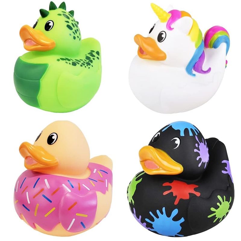 Big Rubber Duck Squeaking Toy with Sound Assortment Duckies for Kids ...