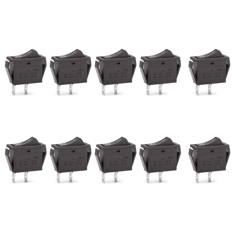 CLDIY 10 Pieces Boat Rocker Switch 2 Pin Solder Tag SPST ON/OFF Mini ...