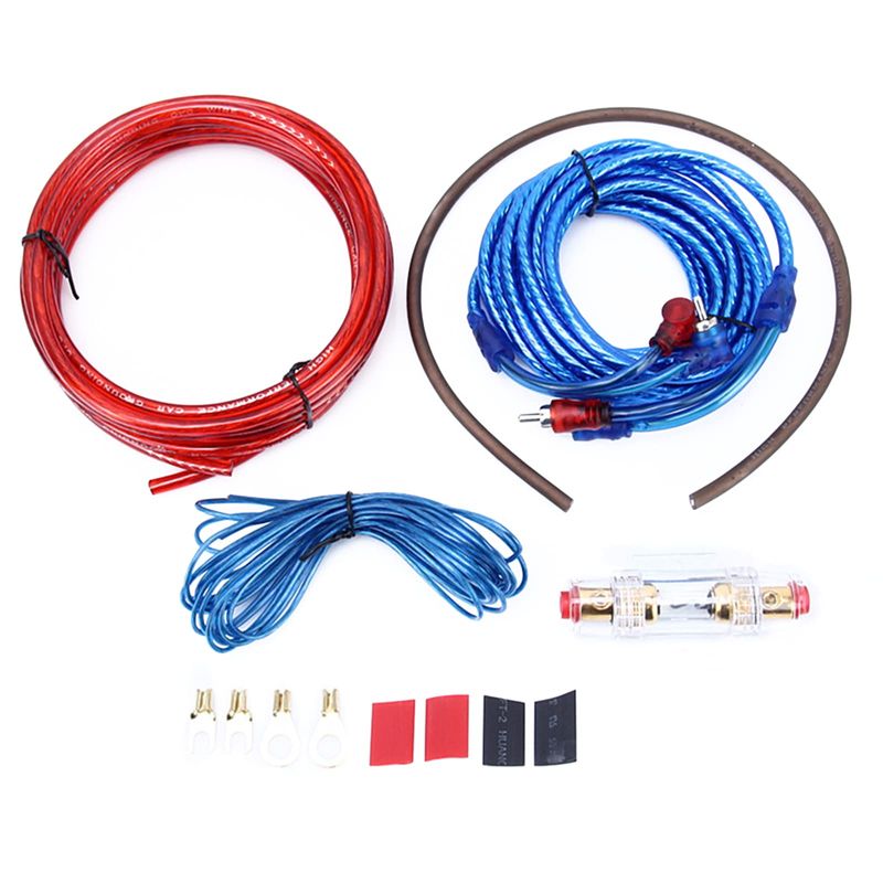 Car Amplifier Wiring Kit Audio Subwoofer AMP RCA Power Cable Wire Mount ...