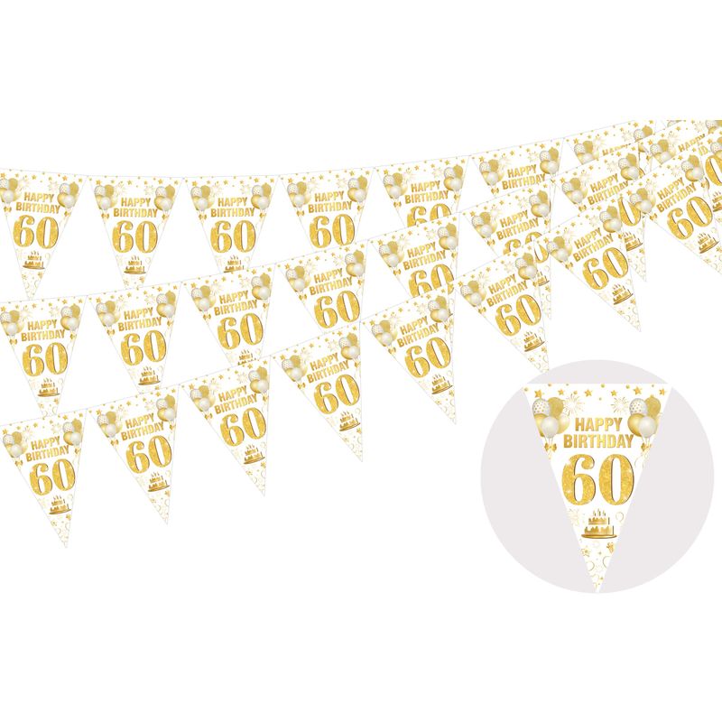 Cheereveal 3 Pack 60th Happy Birthday Bunting Banner, 36 Pieces ...