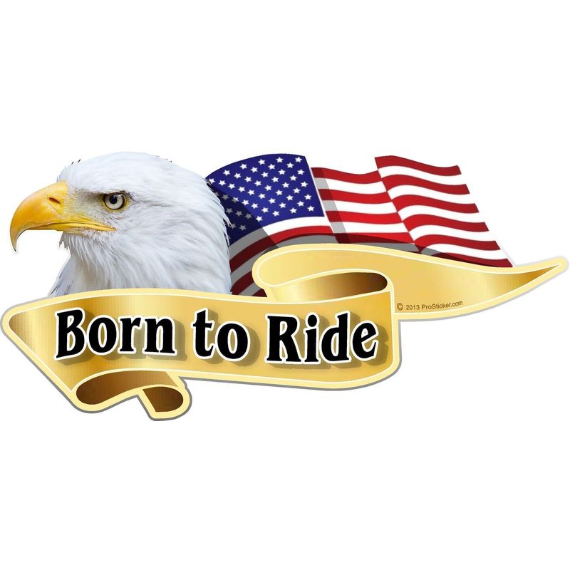 ProSticker 949 (One) 3" X 6" American Pride Series Born to Ride Bald ...