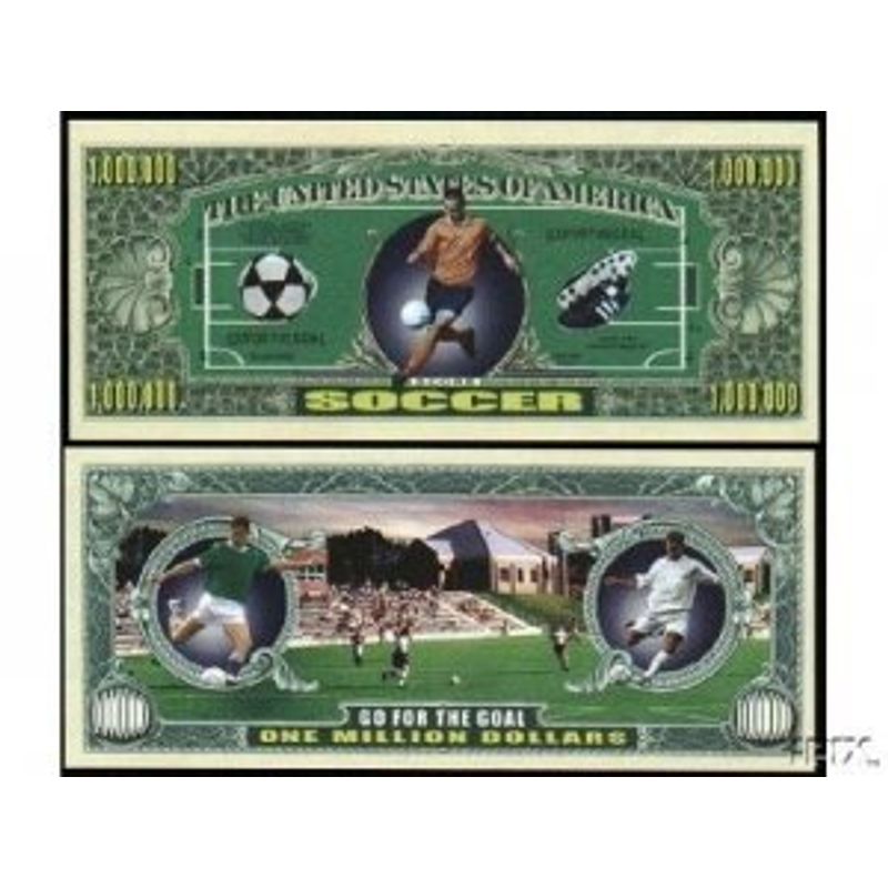 Set of 50 - Soccer Million Dollar Bill - Online Marketplace - EveryMarket