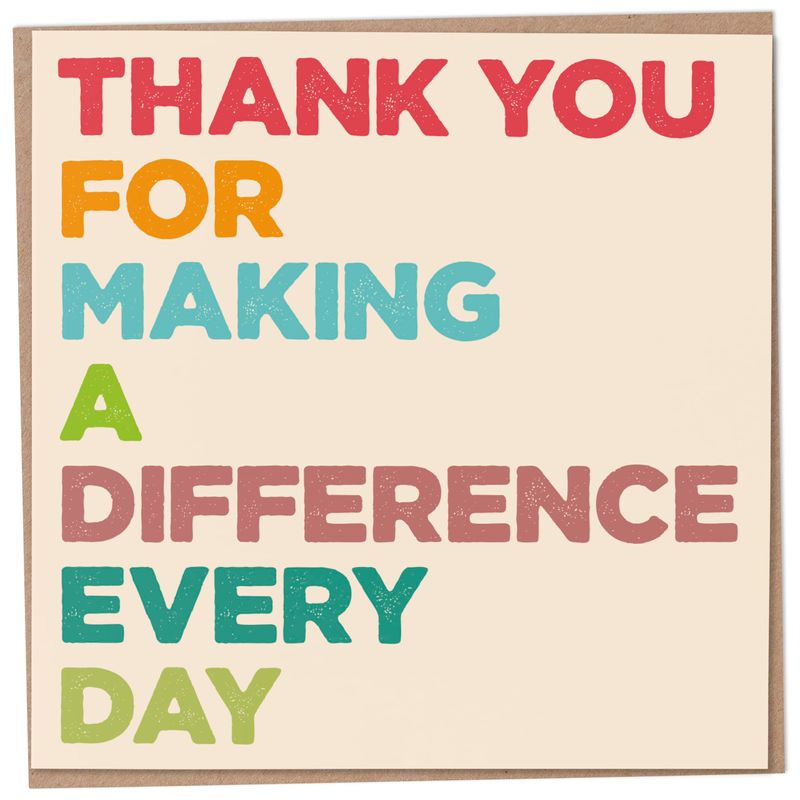 Thank You Card for Teacher, Thank You For Making A Difference Every Day ...