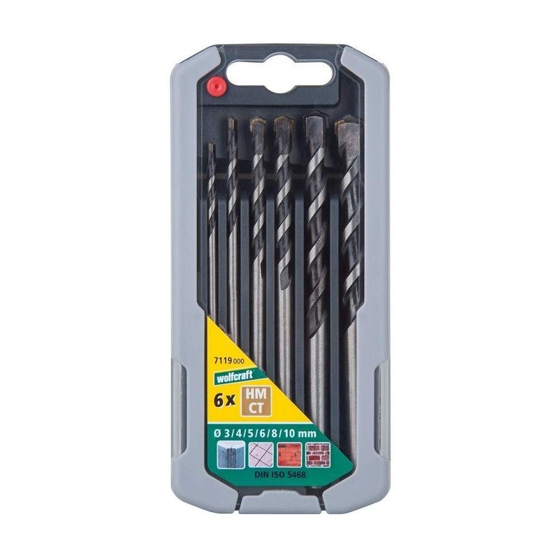 wolfcraft TC Rock Drill Bit Set "Professional" 6 Pcs. I 7119000 I For ...
