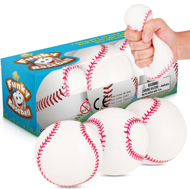 IPIDIPI TOYS Baseballs Pull, Stretch & Squeeze Stress Balls - 3 Pack ...