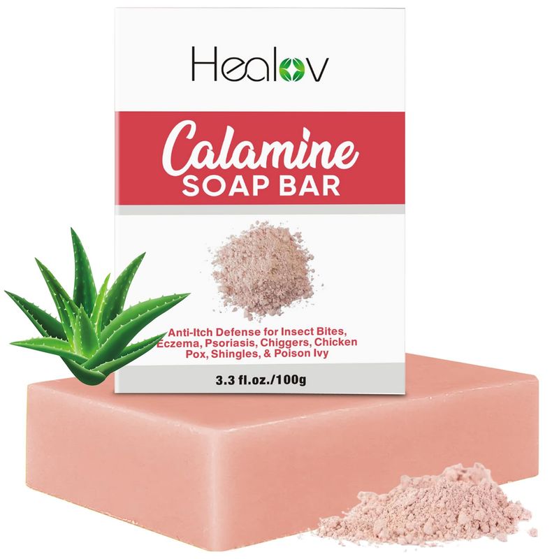 Herblov Calamine Soap Bar – Pure Natural Instant Itch Relief Wash ...