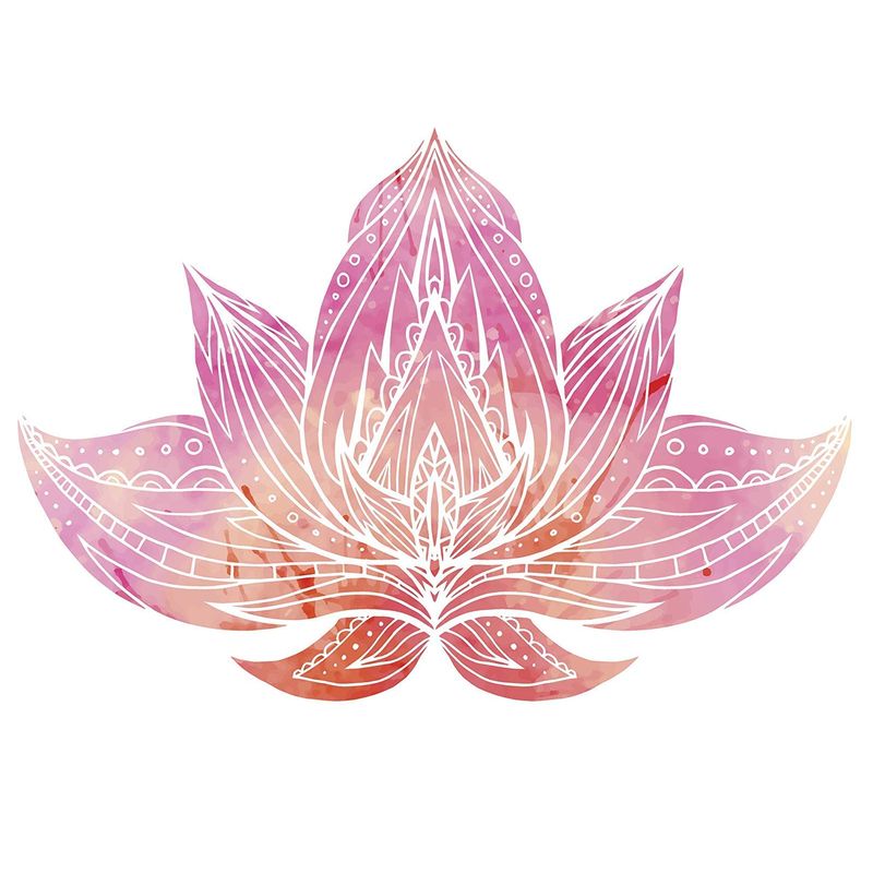 EW Designs Pretty Dainty Pink Ombre Henna Pattern Lotus Flower Vinyl ...