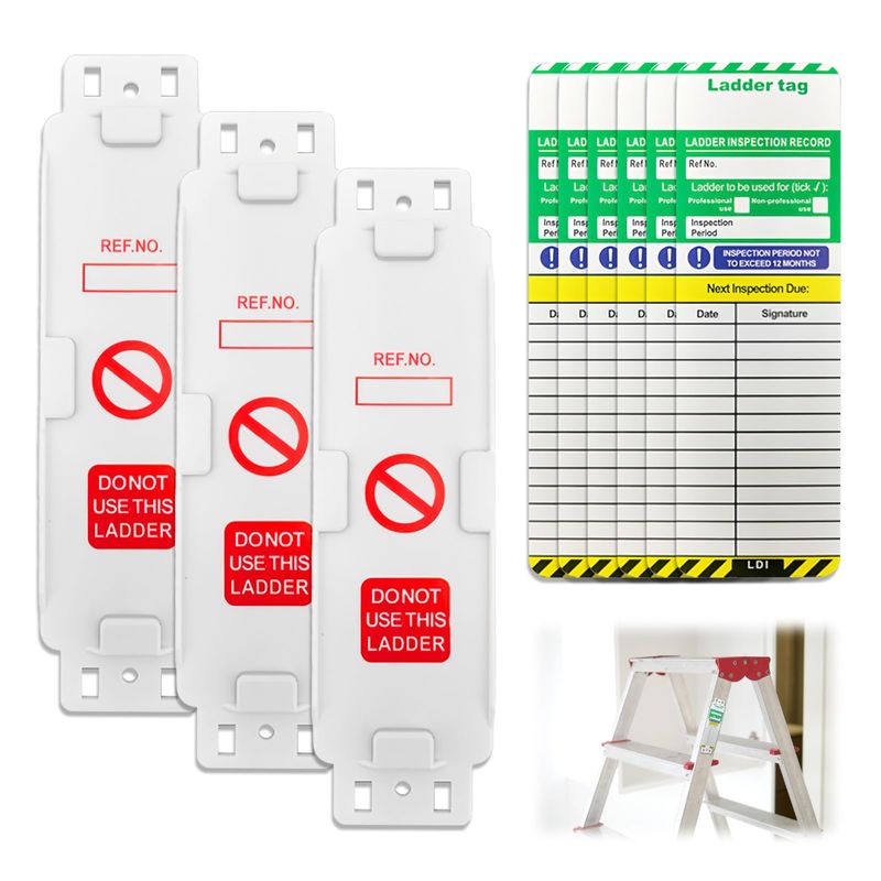 Ladder Tags Waterproof Inspection Record Kit 3 Holders and 6 Ladder ...