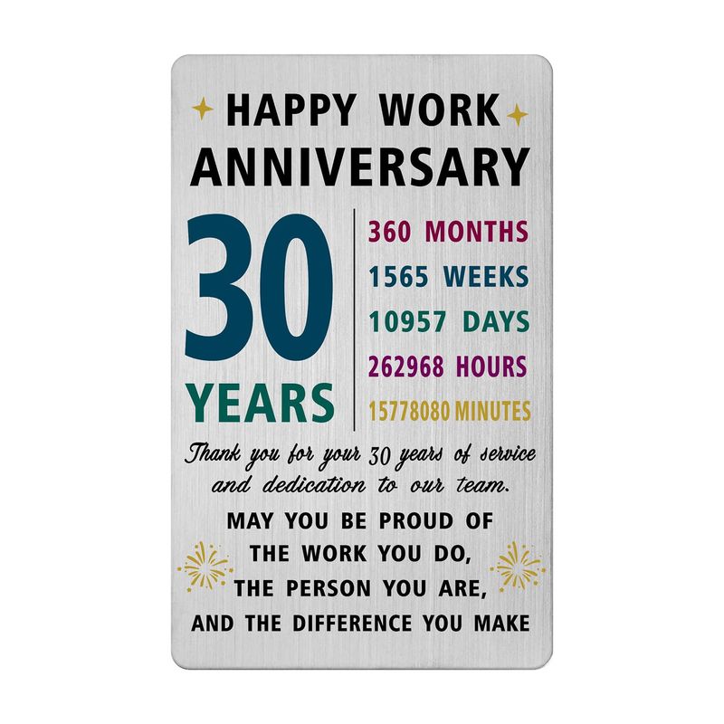 Richesele 30th Work Anniversary Card - Thank You 30 Years Work Gifts ...