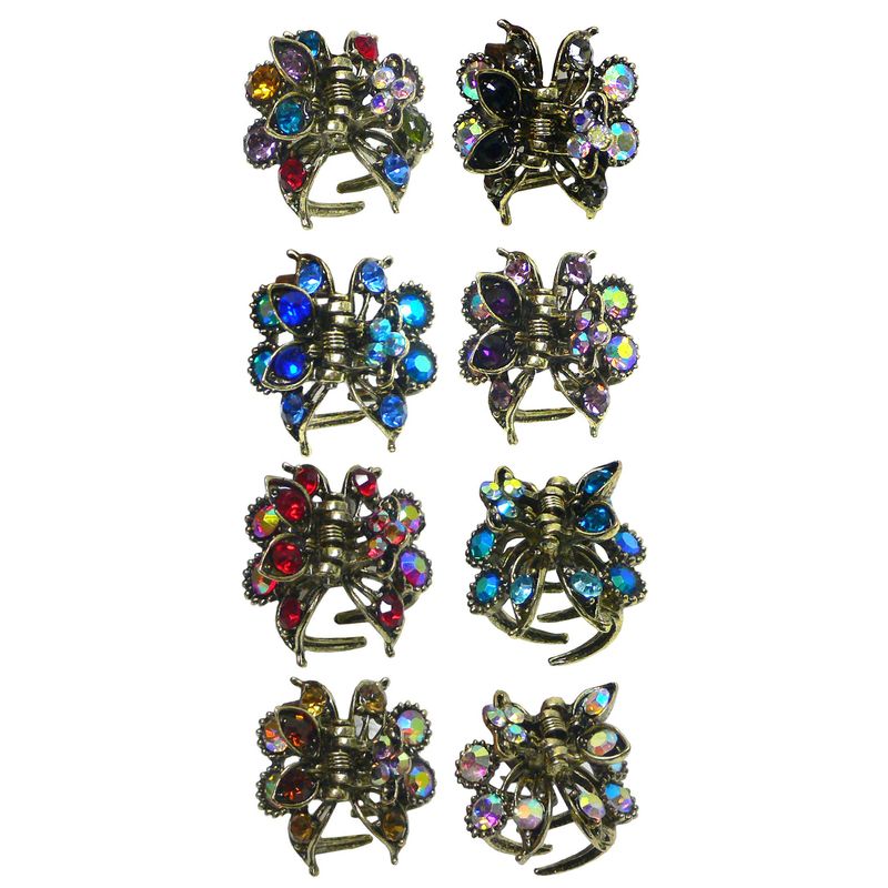 Set of 8 JCGY Mini Hair Claws Tiny 1"x1" Metal Claw Clip LPW-5-8 ...