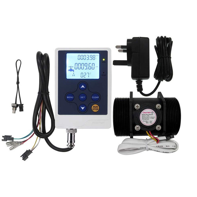 DIGITEN Water Flow Control LCD Display+ G2 2 inch Water Flow Hall ...