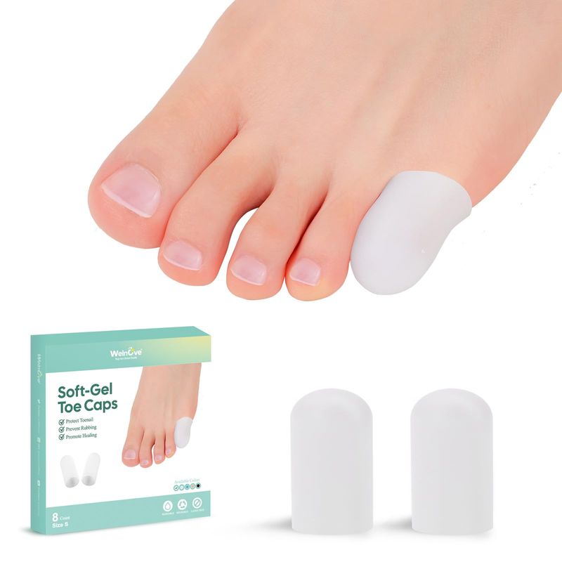 Welnove Pinky Gel Toe Cap and Protector - 12-Pack Silicone Toe Covers ...