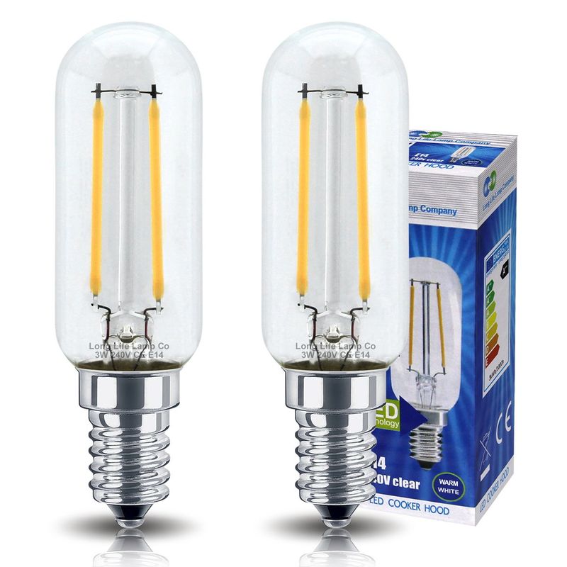 2 x 3w LED Cooker Hood Light Bulb E14 Small Edison Screw 35w Equivalent ...