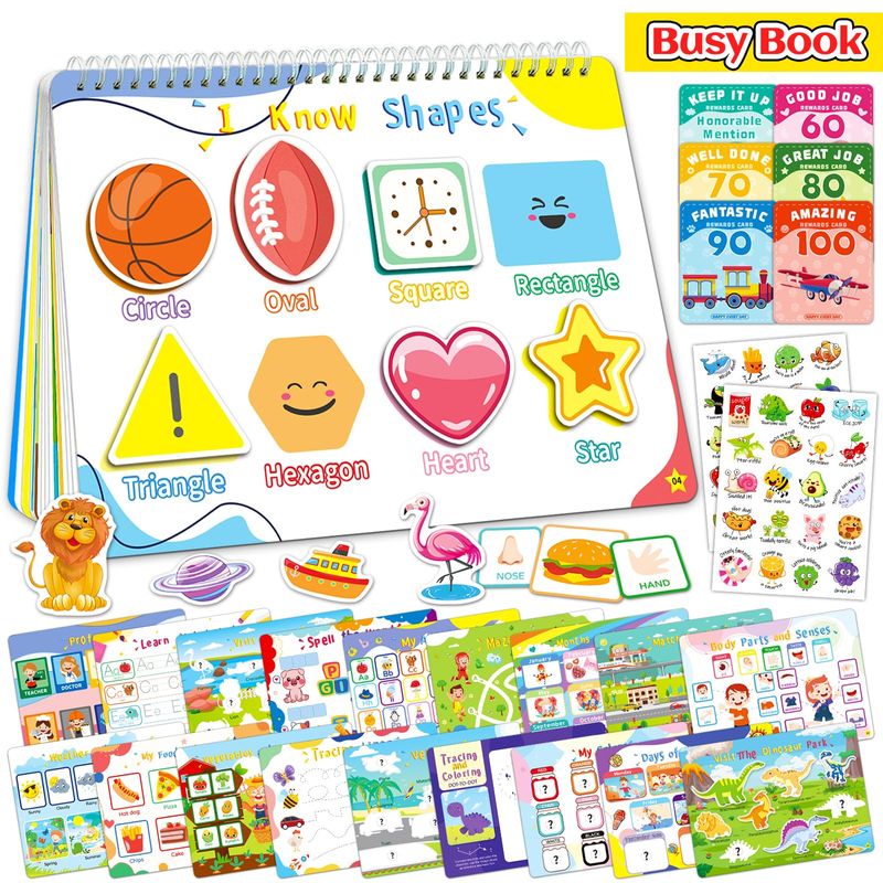 YTSQLER Montessori Busy Book for Toddlers 3-5 Kids Preschool Learning ...