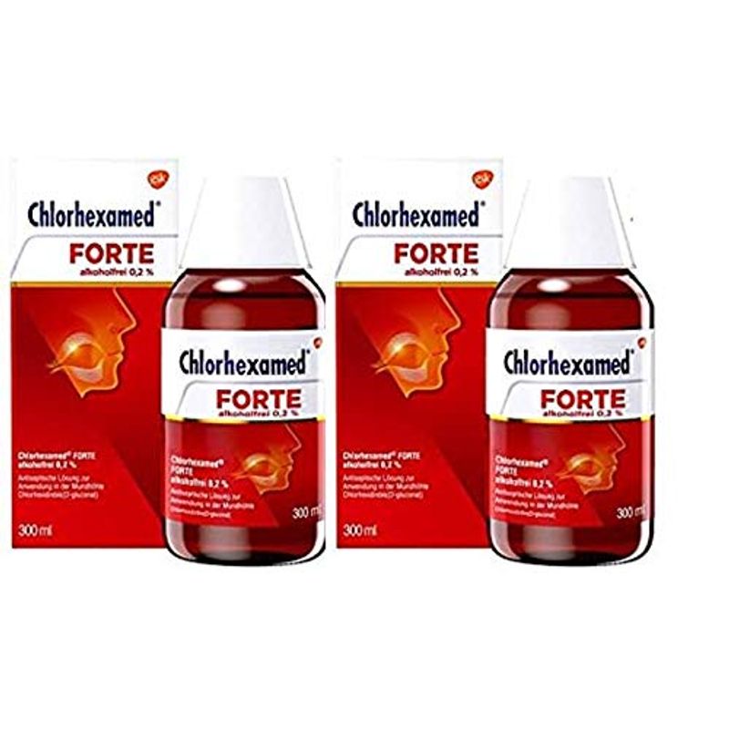 Chlorhexamed Forte 2 x 300 ml Alcohol Free 0.2% Antiseptic for use in ...