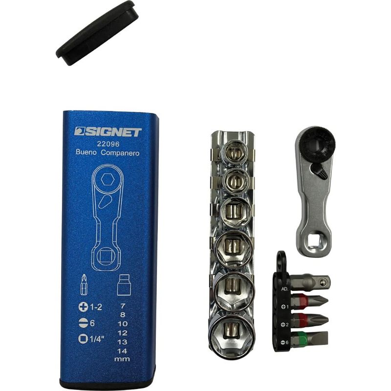 SIGNET 22096 Ultra Short Square Mini Ratchet Set, 1/4 DR Drive Angle ...