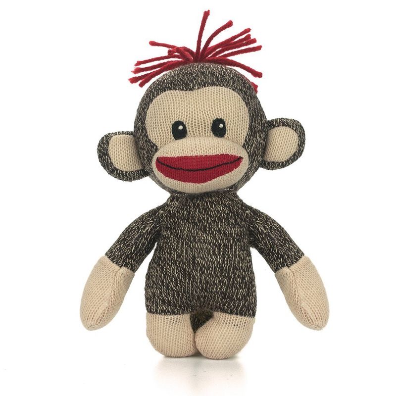 Plushland Original Curioso Brown Sock Monkey, Hand Knitted, Stuffed ...