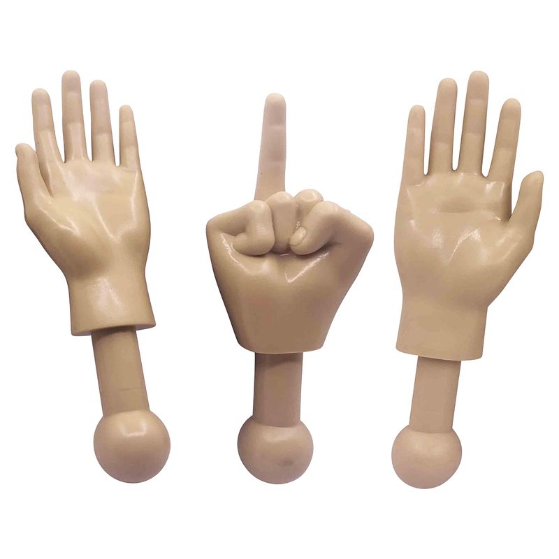 Tiny Hands 4.5-Inch Novelty Toys | Beige Left and Right + Middle Finger ...