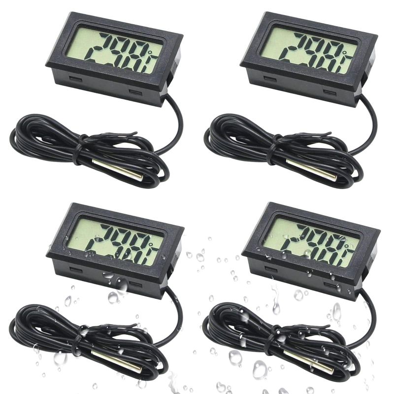 4 Pack Digital LCD Thermometer Aquarium Thermometer Radiator Balancing ...