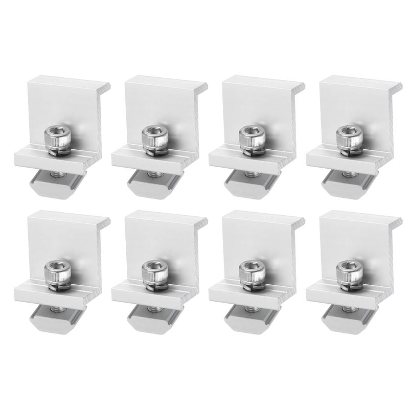 uxcell Set of 8 Solar End Clamps 35mm Aluminum Adjustable Solar Panel ...