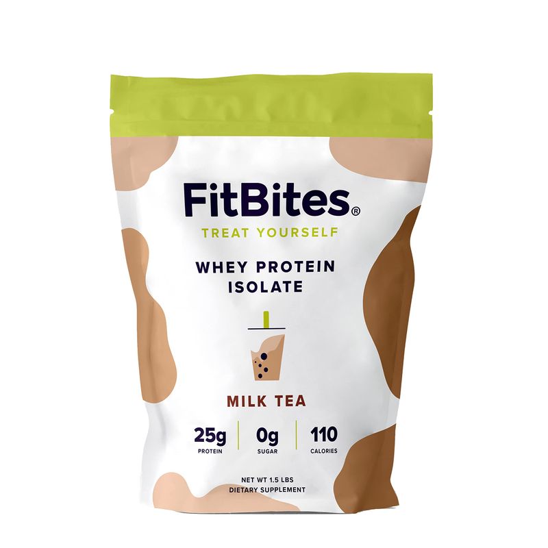 FitBites Boba Tea Protein 100% Whey Protein Powder Isolate (Milk Tea ...