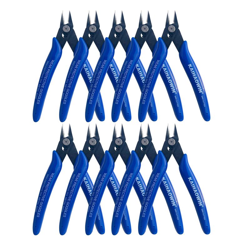 Small Wire Cutters 10 Pack- KAIHAOWIN 170 Wire Flush Cutters Wire ...