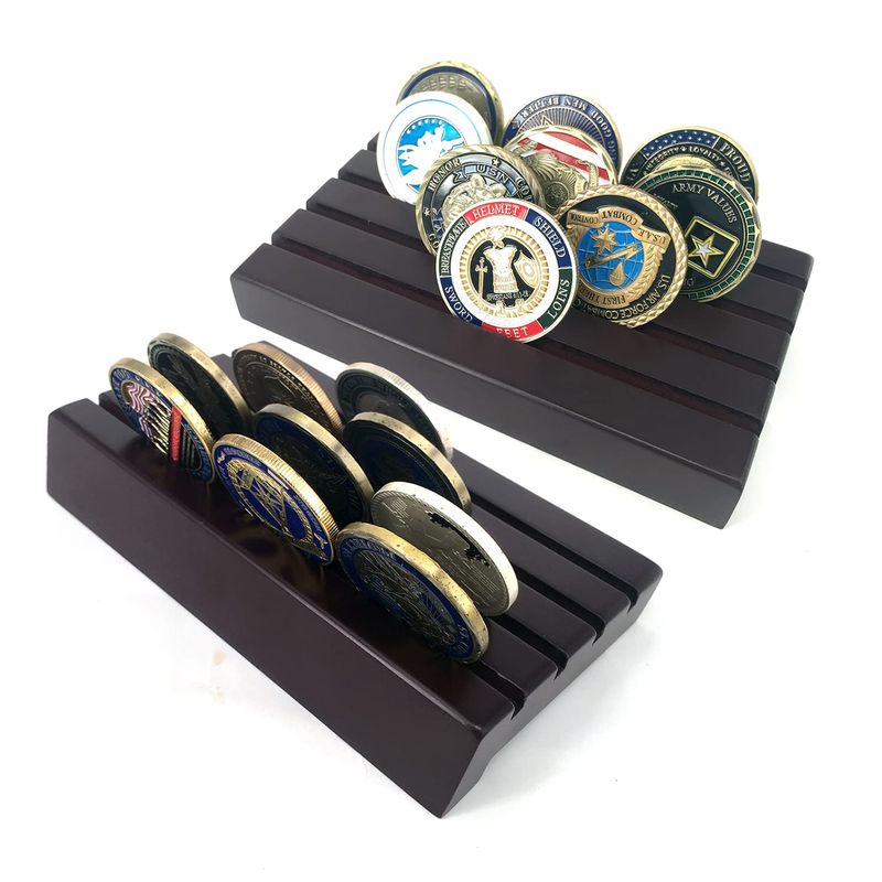 Joygulls 4 Rows Coin Holder, US Military Challenge Coin Display Holder ...