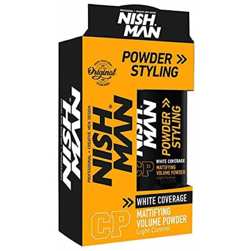 NISHMAN Hair Styling Powder Men, 20 gr | White Coverage | Natural Matte ...