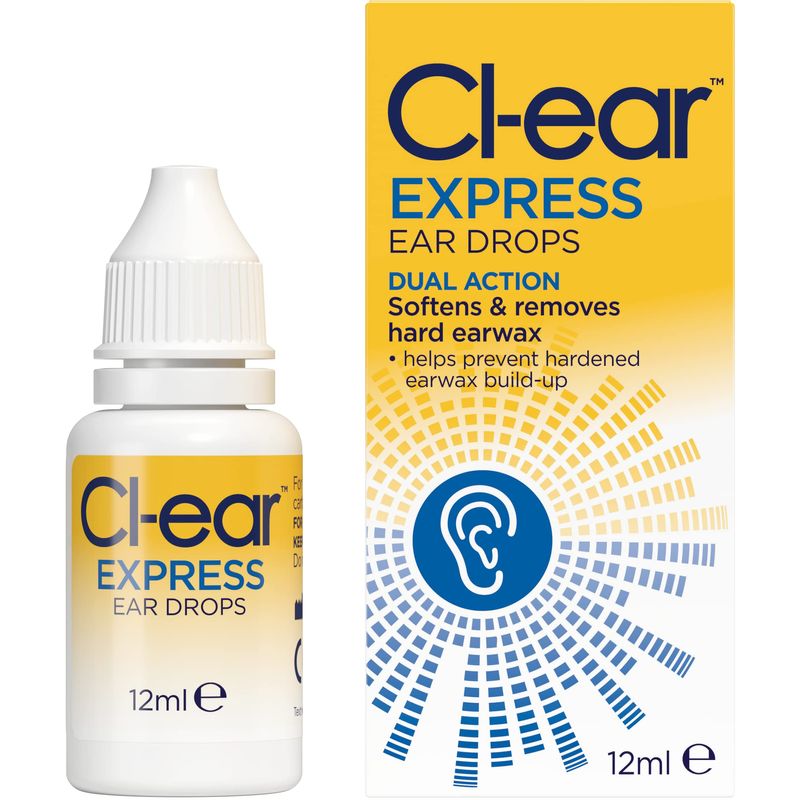 Cl-Ear Express Ear Drops - Dual Action Ear Wax Removal, Softens and ...