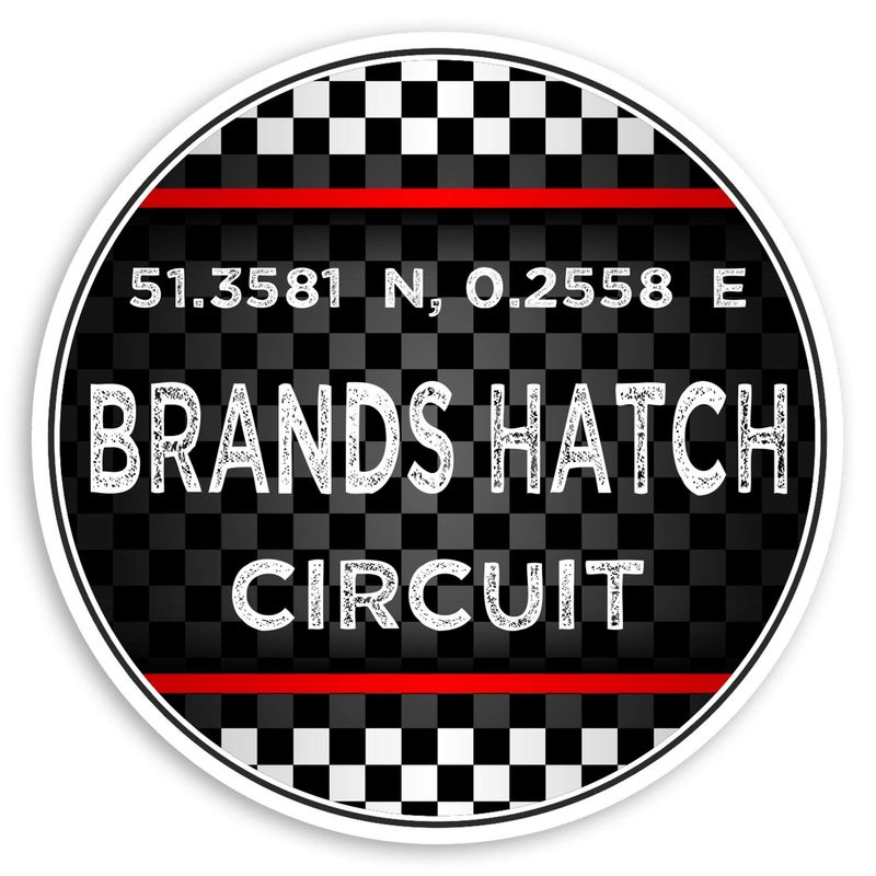 2 x 10cm Brands Hatch Circuit Vinyl Stickers - England Race Track ...