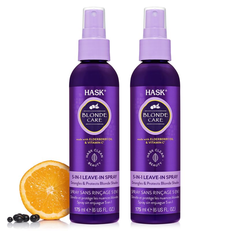 HASK BLONDE CARE 5-IN-1 Leave-In Spray Conditioner 2 Piece Bundle ...