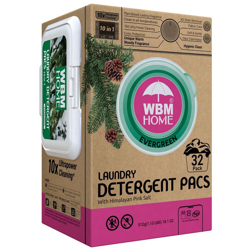 WBM Laundry Detergent Pods - Ultra-Concentrated, Hypoallergenic, Stain ...