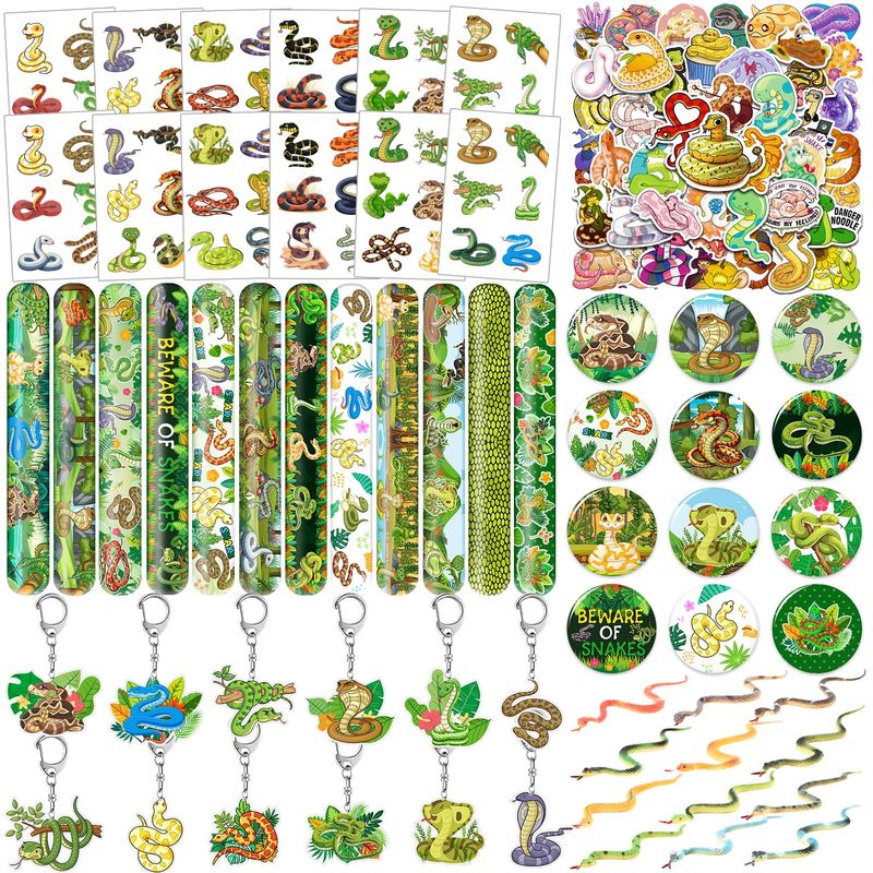 Lcnjscgo 110 Pcs Snake Party Favors, Snake Temporary Tattoos Slap ...